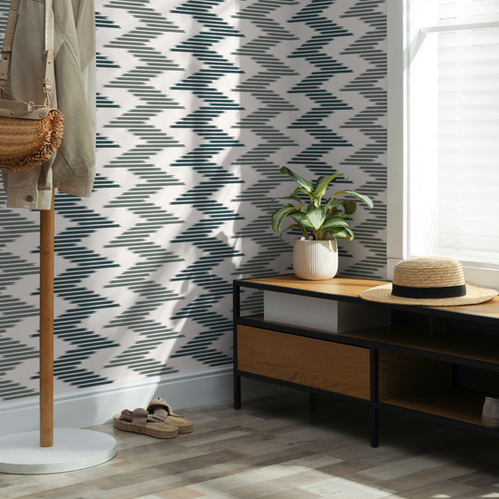 Boho Chevron Wallpaper / Peel and Stick Wallpaper Removable Wallpaper
