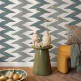 Boho Chevron Wallpaper / Peel and Stick Wallpaper Removable Wallpaper