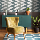 Boho Chevron Wallpaper / Peel and Stick Wallpaper Removable Wallpaper