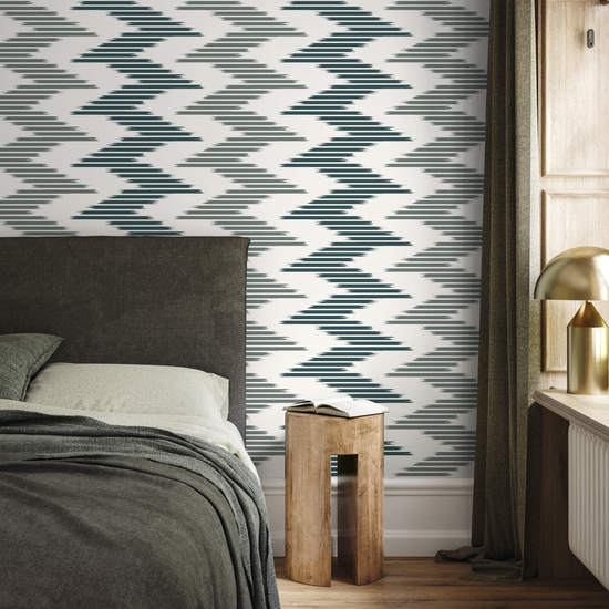 Boho Chevron Wallpaper / Peel and Stick Wallpaper Removable Wallpaper