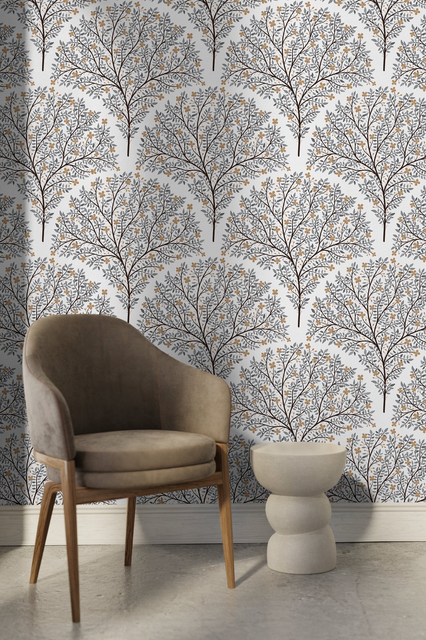 Tree Floral Wallpaper / Peel and Stick Wallpaper Removable Wallpaper H ...
