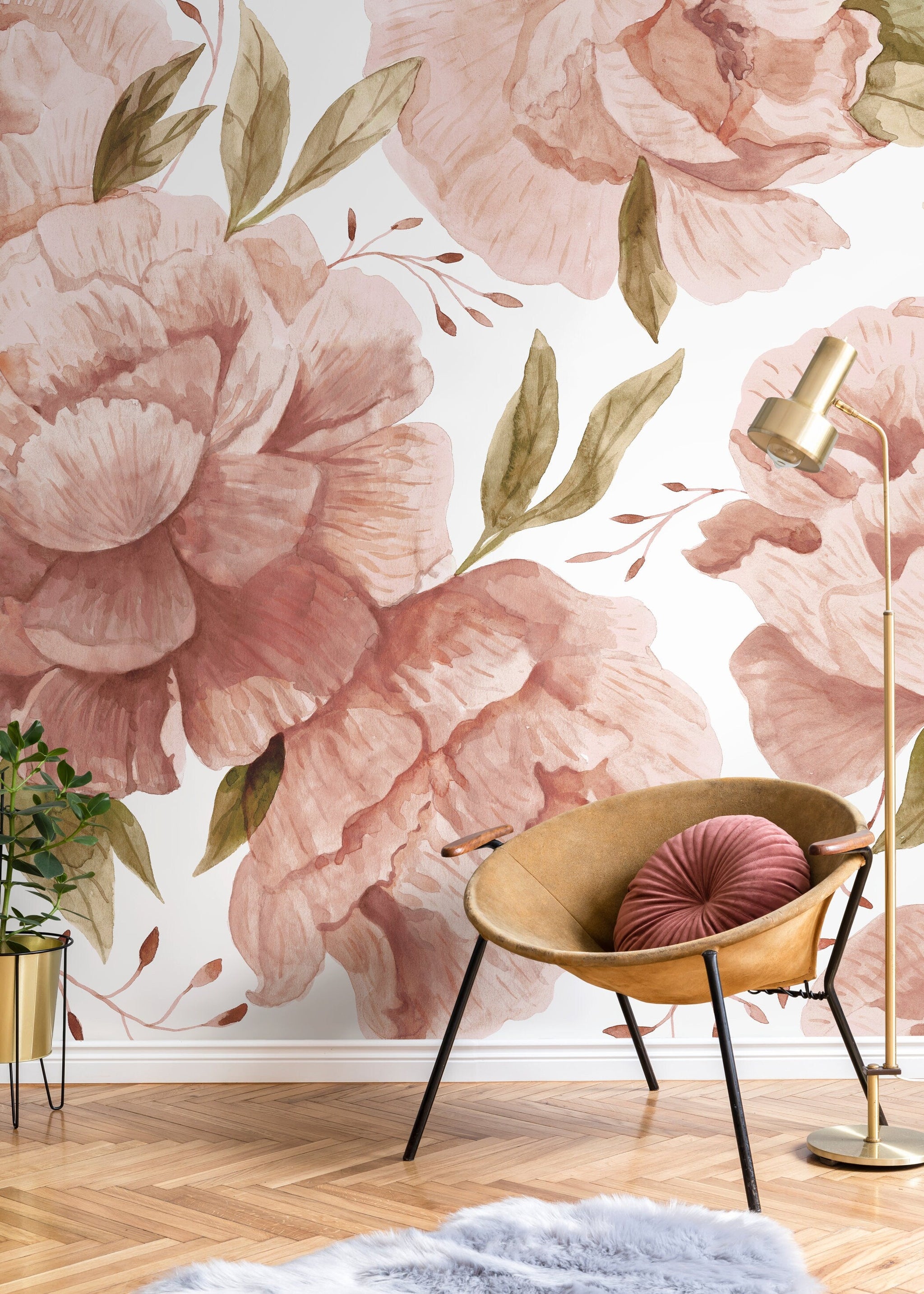 Roses Mural Wallpaper / Peel and Stick Wallpaper Removable Wallpaper H ...