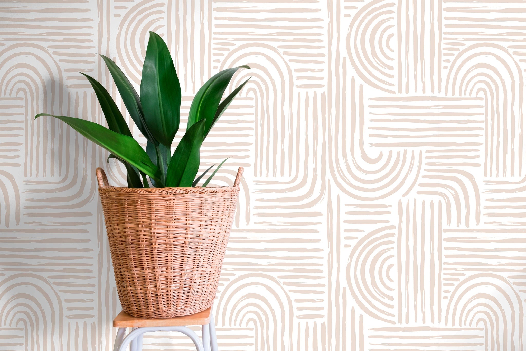 Seamless Rounded Lines Wallpaper Peel and Stick Removable Repositionab ...