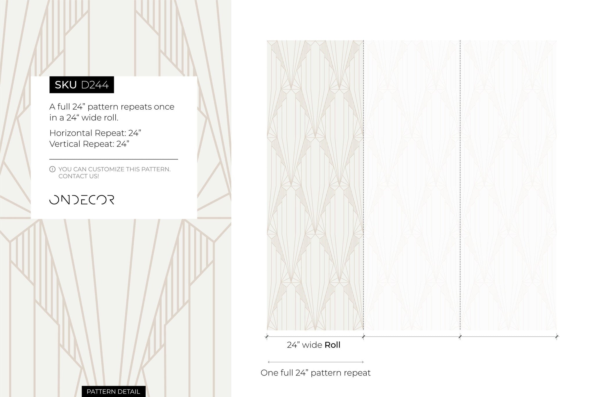 Elegant Neutral Geometric Wallpaper / Peel and Stick Wallpaper Removab ...