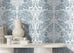 Light Blue Vintage Victorian Wallpaper / Peel and Stick Wallpaper Remo ...