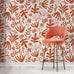 Orange Abstract Garden Wallpaper Boho Wallpaper Peel and Stick and Tra ...