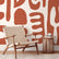 Orange Abstract Art Mural Modern Wallpaper Peel and Stick Wallpaper Ho ...