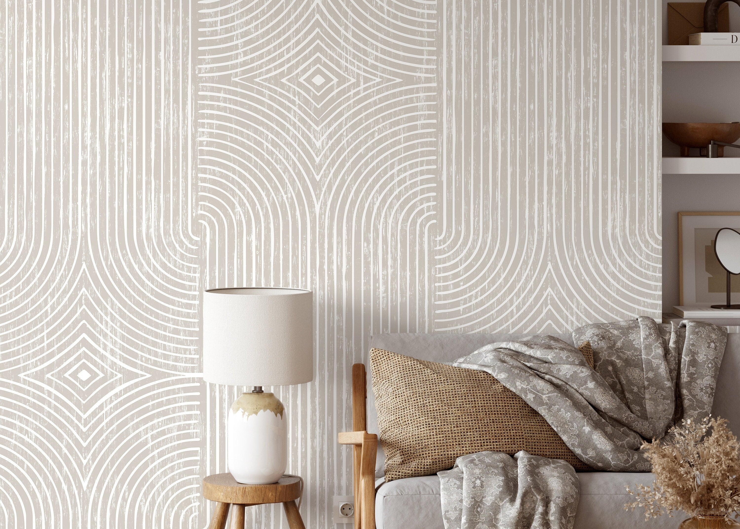 Beige Wallpaper - ONDECOR.COM